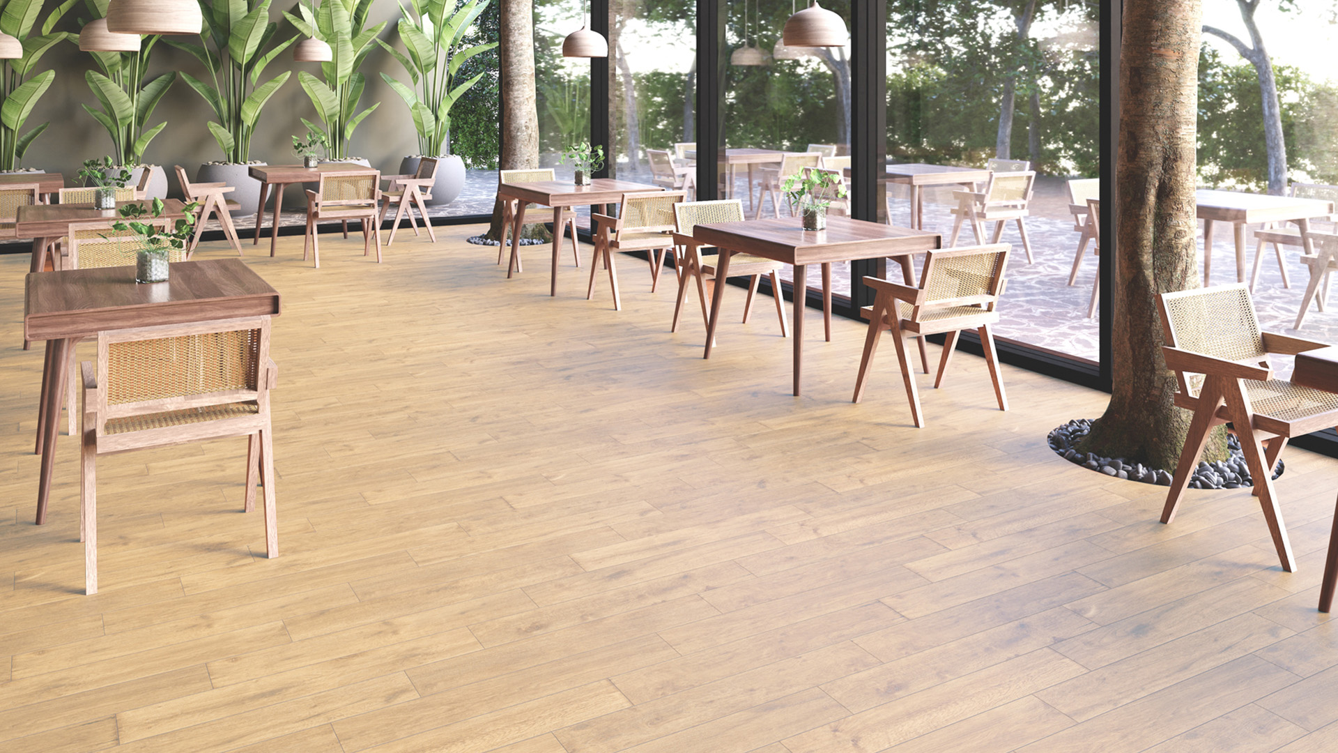 8 Inspirasi Desain Restoran dengan Lantai Granit Motif Kayu - Roman ...