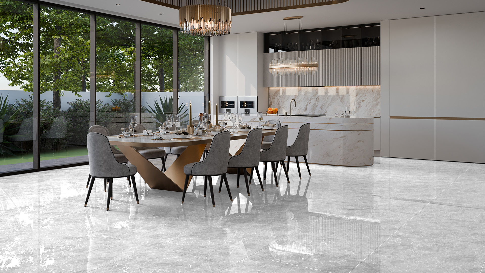 Rekomendasi Ubin Granit Lantai Ruang Makan Sesuai Gaya Interior - Roman ...