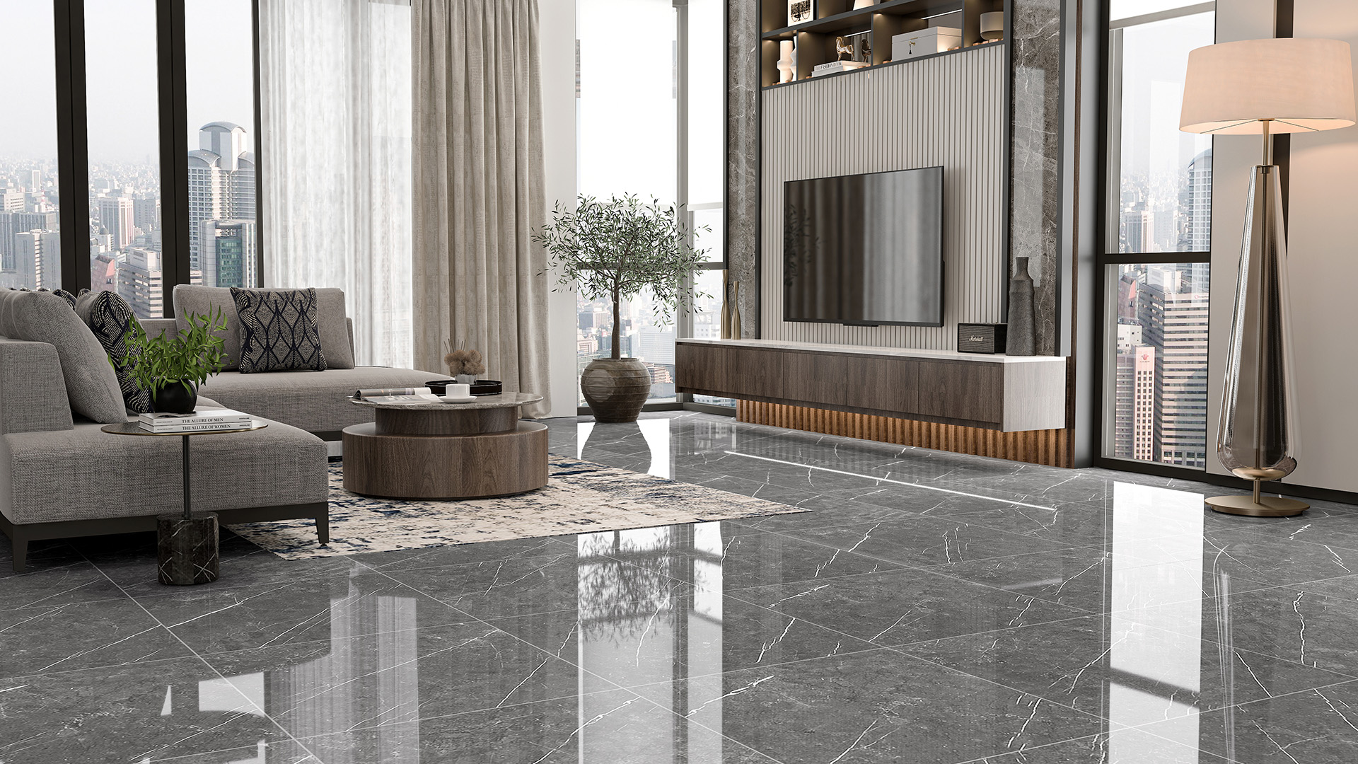 Granit Abu Abu Motif Batu Alam - Roman